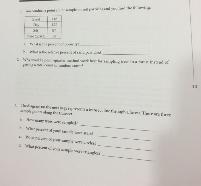 Solved 1. You conduct a point count sample on soil particles | Chegg.com