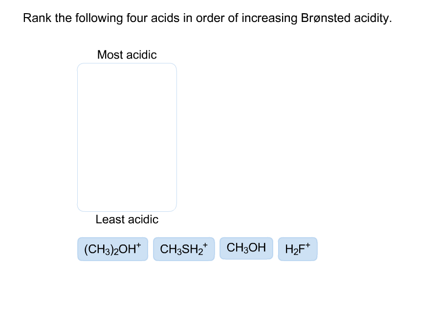Solved Rank the following four acids in order of increasing | Chegg.com