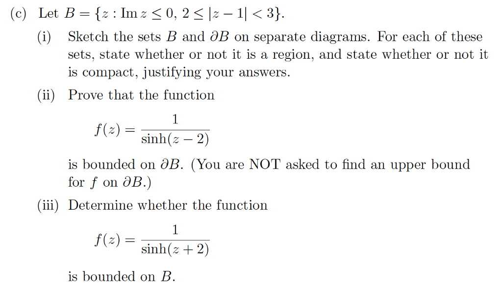 Solved Let B = {z: Im z lessthanorequalto 0, 2 | Chegg.com