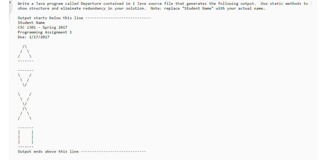 Solved Write a Java program called Departure contained in 1 | Chegg.com