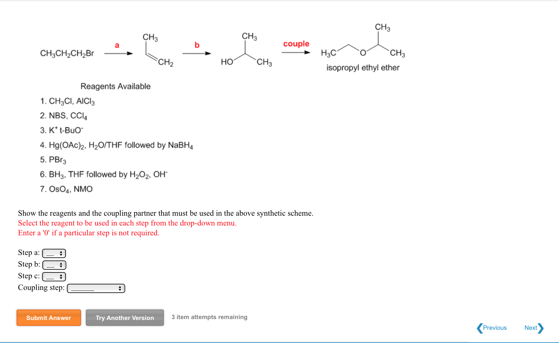 Solved CH_3 Cl, AlCl_3 NBS, CCl_4 K^+ t-BuO^- | Chegg.com