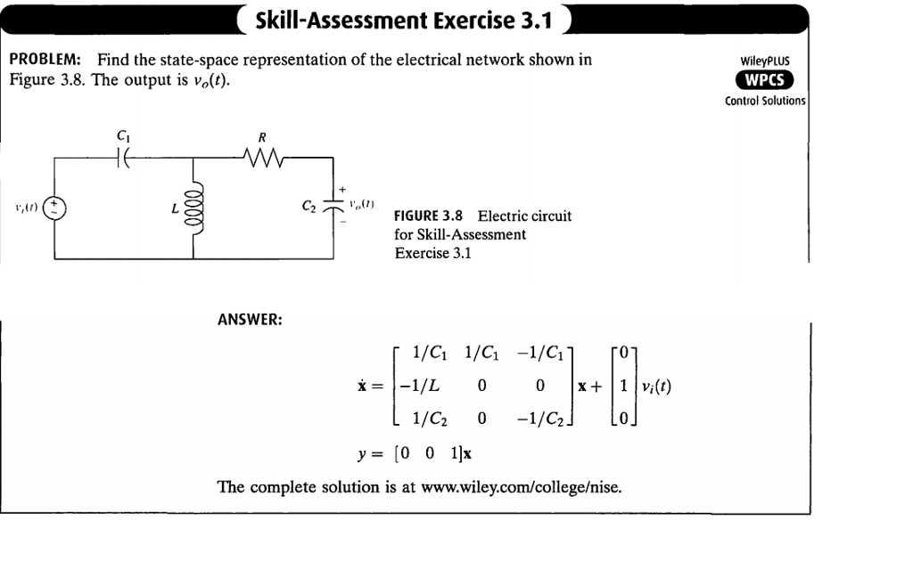 Solved Find The State Space Representation Of The Electri