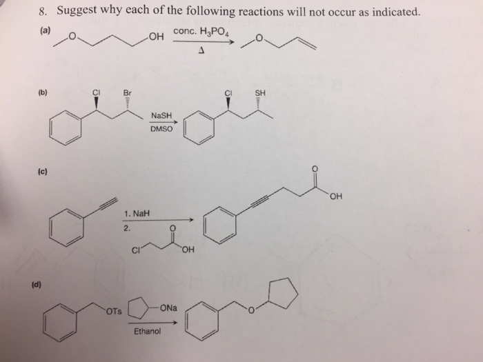 Solved Suggest why each of the following reactions will not | Chegg.com