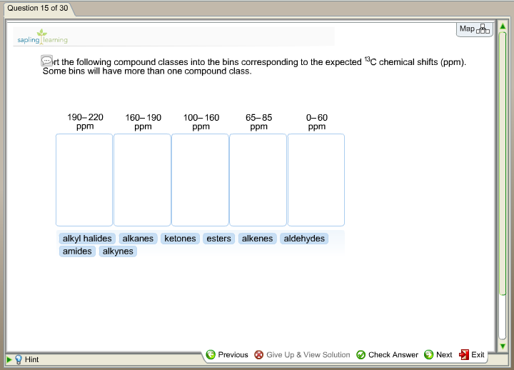 Solved Sort the following compound classes into the bins | Chegg.com