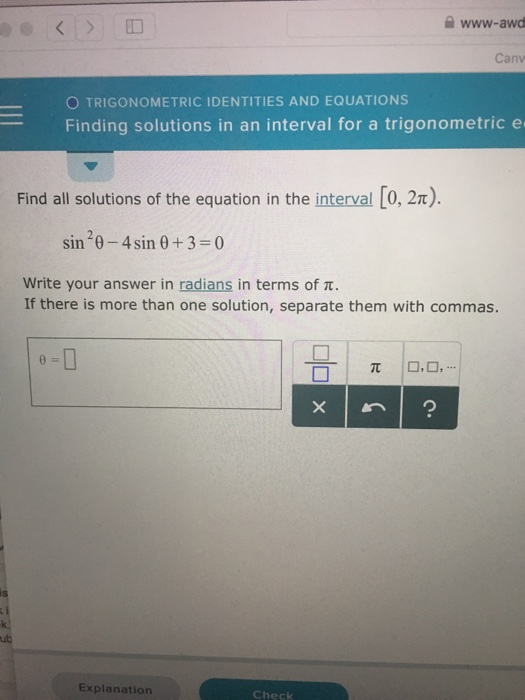 Solved Find all solutions of the equation in the interval | Chegg.com
