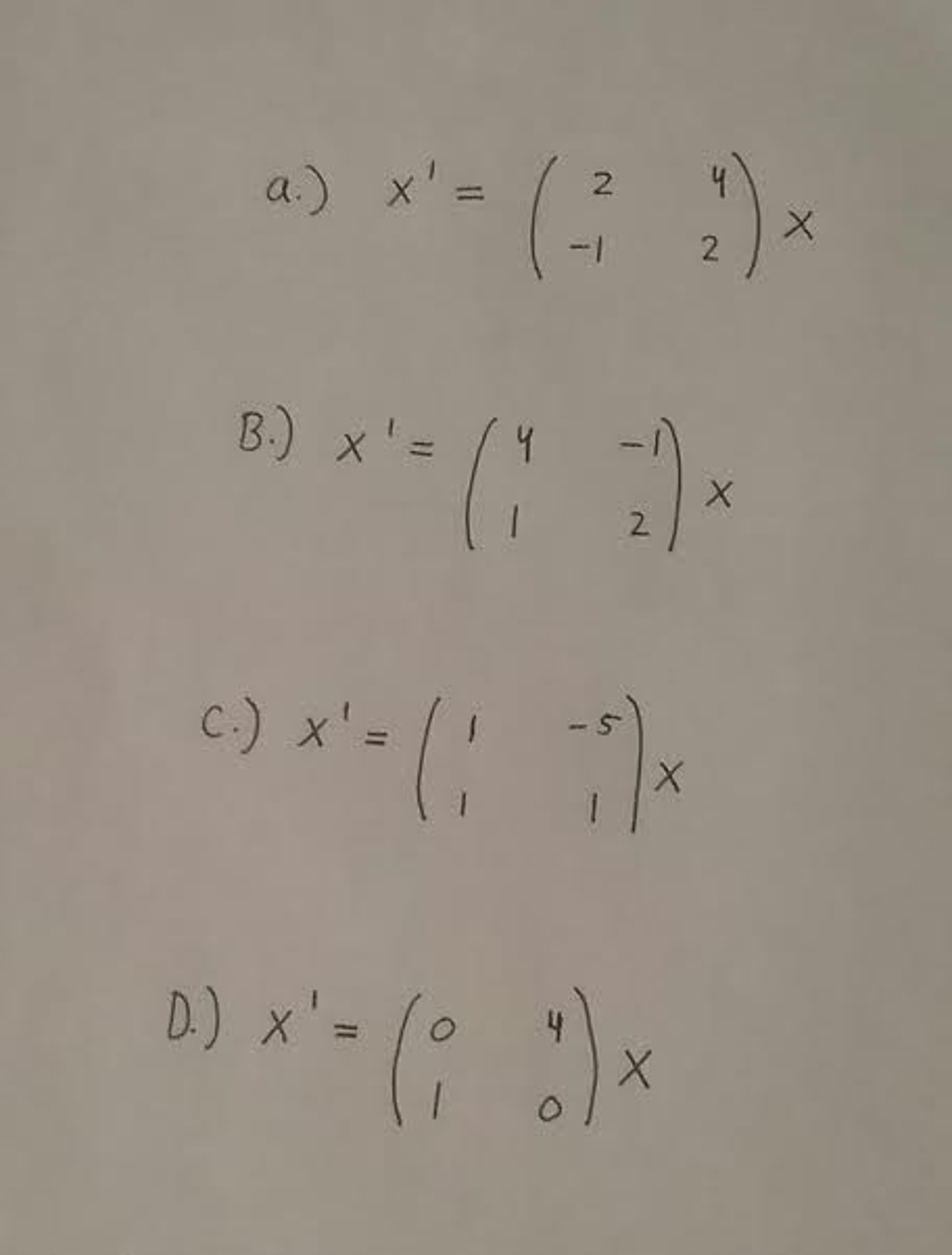 Solved Using the Matrix Method, determine the General | Chegg.com