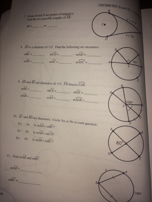 Solved Points B and D are points of tangency. Find the two | Chegg.com