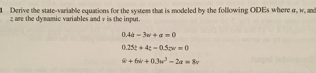 Derive the state-variable equations for the system | Chegg.com