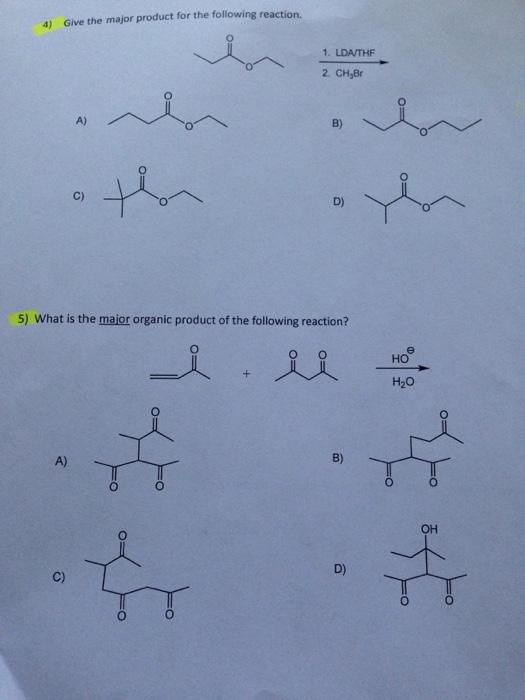 Solved Give the major product for the following reaction. | Chegg.com