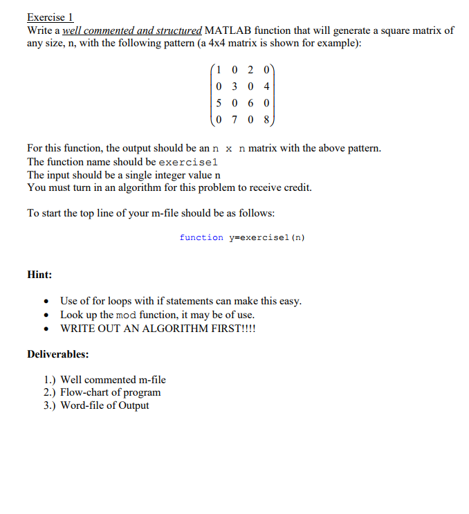 Solved Exercise 1 Write a well commented and structured | Chegg.com Solved Exercise 1 Write a well commented and structured | Chegg.com