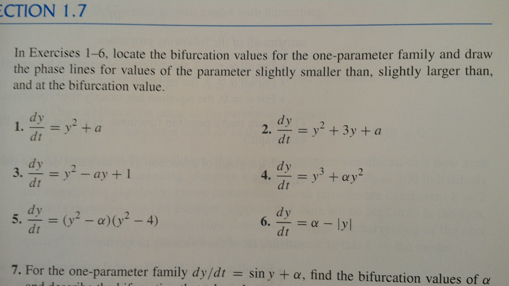 Solved In Exercises 1 6 Locate The Bifurcation Values For