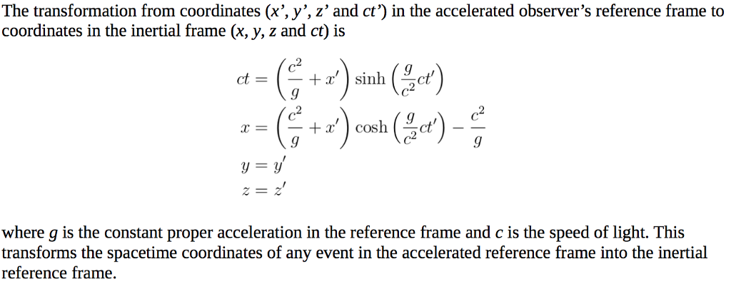 Solved An object undergoing constant proper acceleration g | Chegg.com