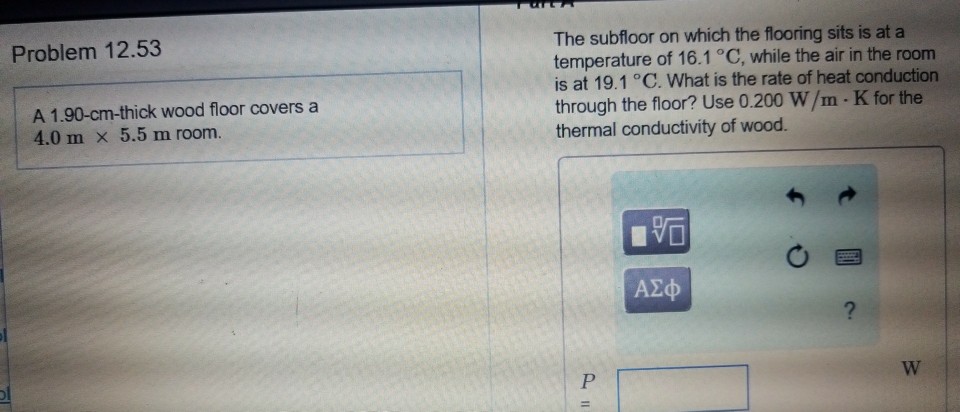 Solved Problem 12.53 The subfloor on which the flooring sits | Chegg.com