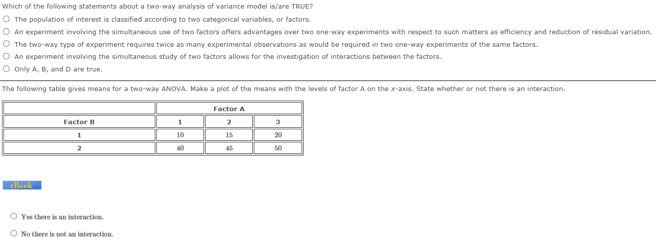 Solved Which of the following statements about a two-way | Chegg.com