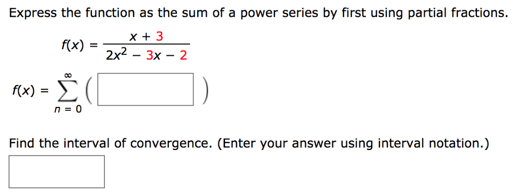Solved Express the function as the sum of a power series by | Chegg.com