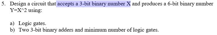 Solved Design a circuit that accepts a 3-bit binary number X | Chegg.com