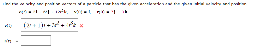 Solved Find The Velocity And Position Vectors Of A Particle