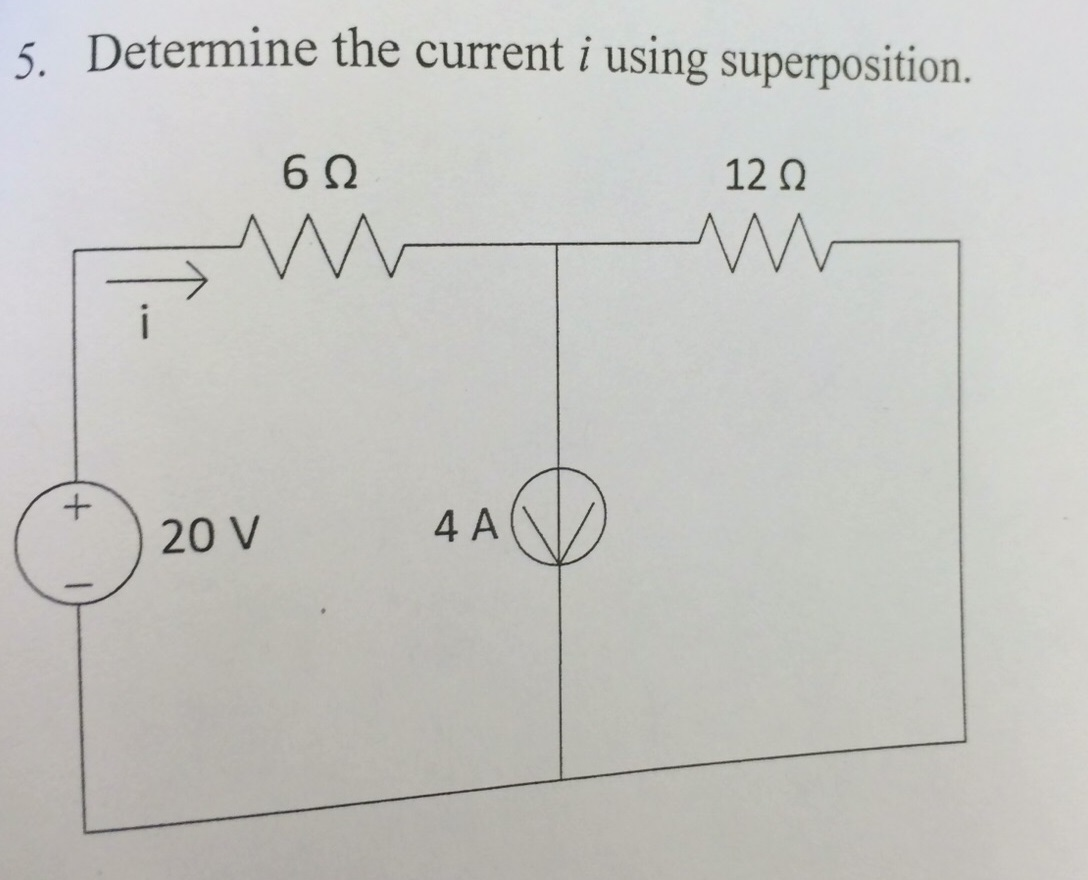 Solved Determine the current I using superposition. | Chegg.com