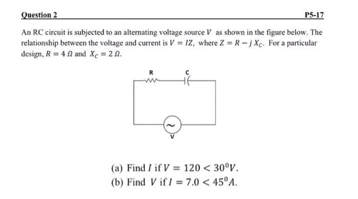 Solved An Rc Circuit Is Subjected To An Alternating Voltage