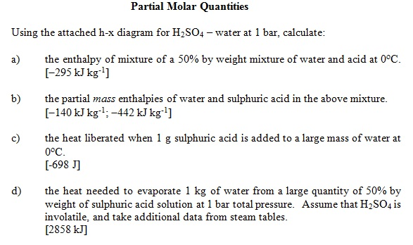 Partial Molar Quantities Using the attached h-x | Chegg.com