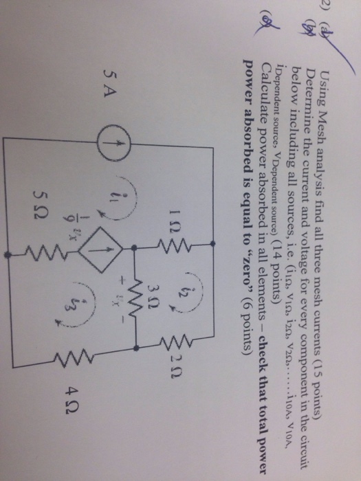 Solved Using Mesh analysis find all three mesh currents | Chegg.com