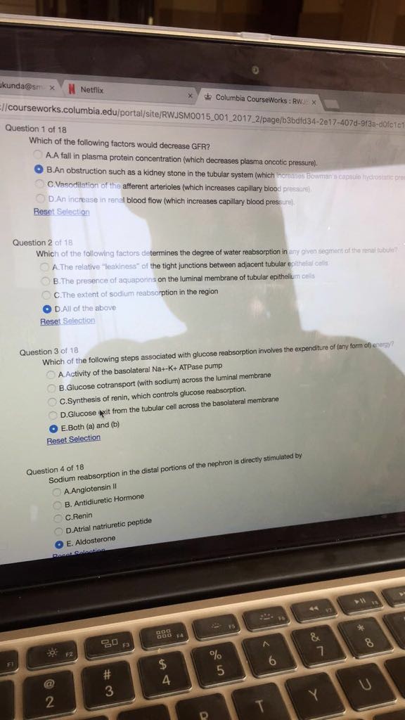 Solved Which of the following factors would decrease GFR? A | Chegg.com