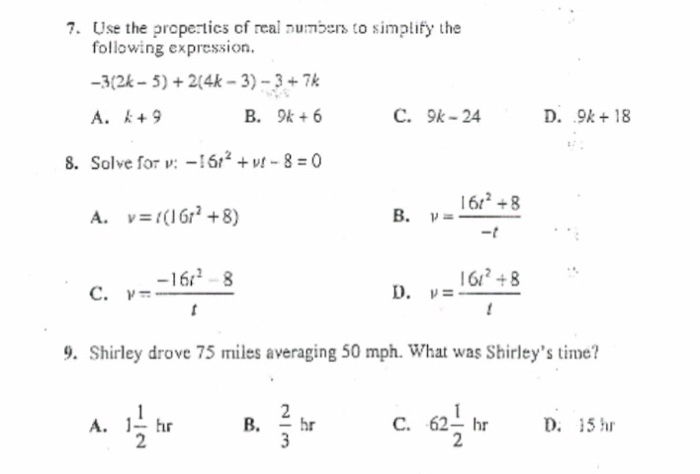 Solved Use the properties of real numbers to simplify the | Chegg.com