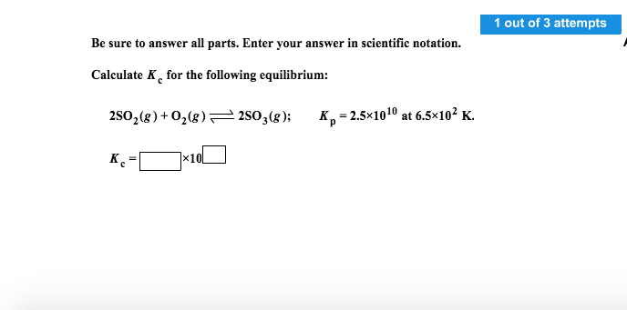 Solved Enter your answer in scientific notation. Calculate | Chegg.com