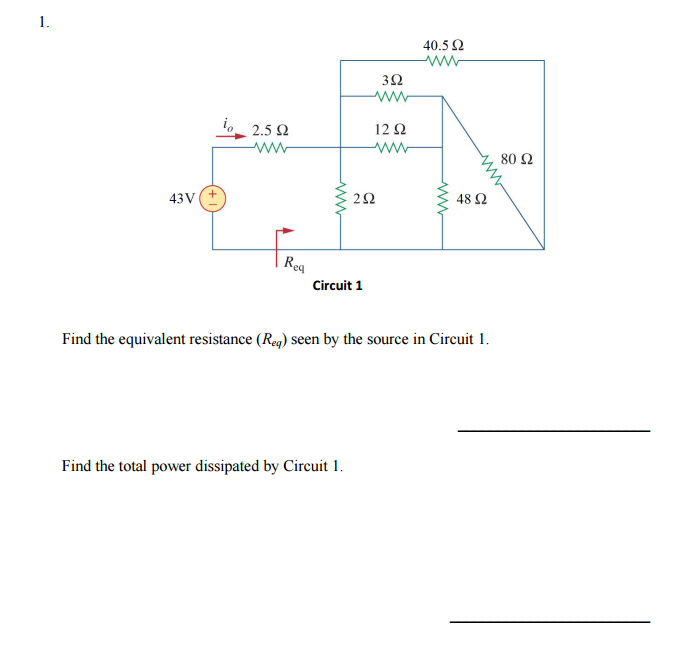 Solved Find equivalent resistance and power dissipated by | Chegg.com