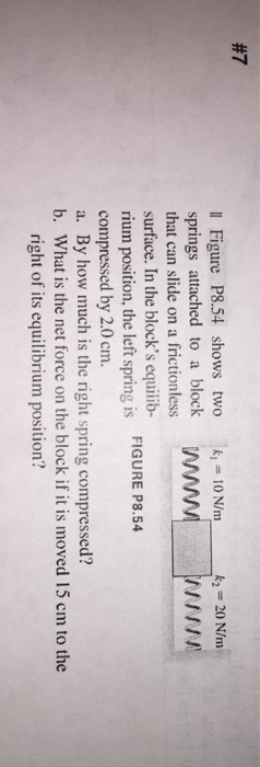 Solved II Figure P8.54 shows two springs attached to a block | Chegg.com