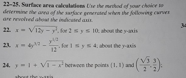 Solved Surface area calculations Use the method of your | Chegg.com