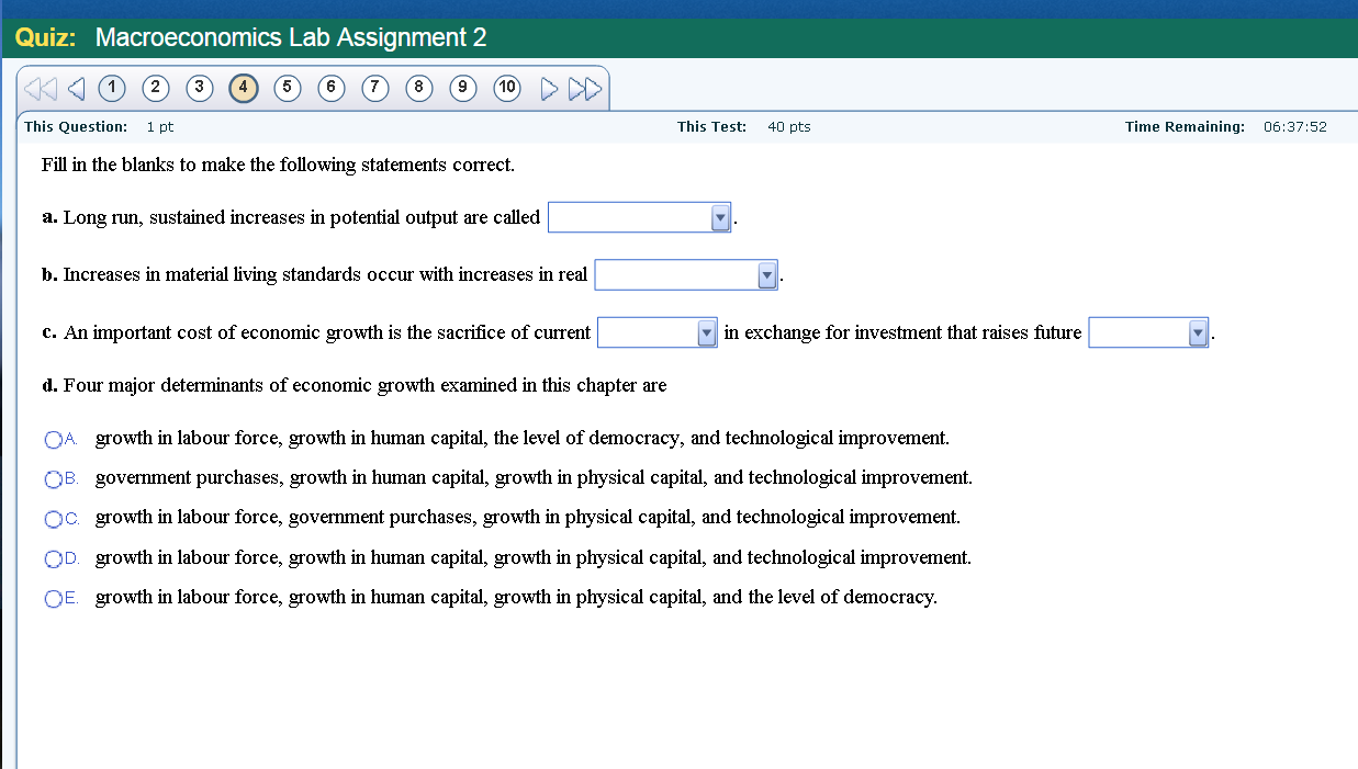 Solved Fill in the blanks to make the following statements | Chegg.com