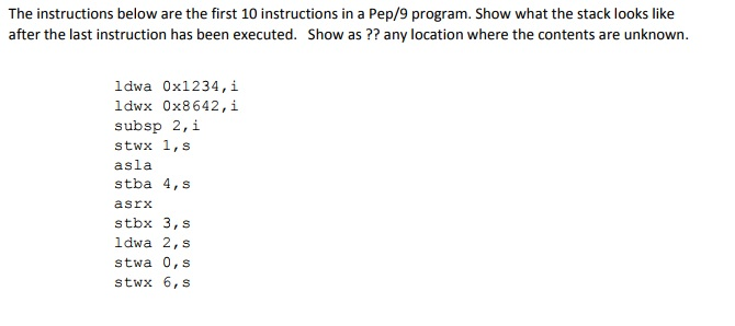 Solved The instructions below are the first 10 instructions | Chegg.com