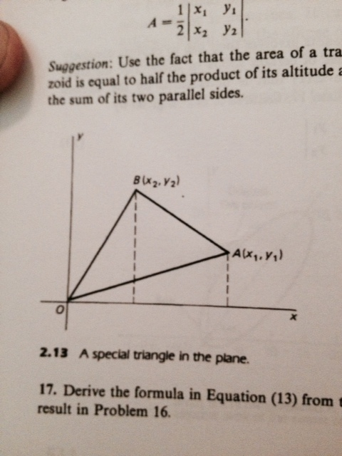 Solved The figure (Pictured) shows a triangle OAB in the | Chegg.com