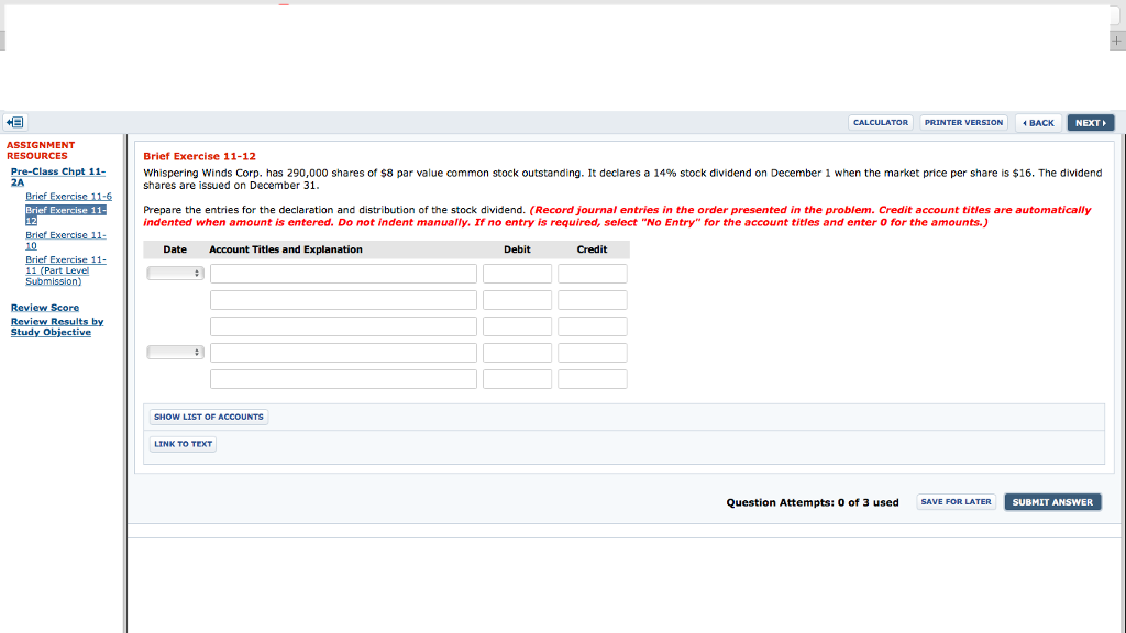 Solved + CALCULATOR PRINTER VERSION BACK NEXT > ASSIGNMENT | Chegg.com