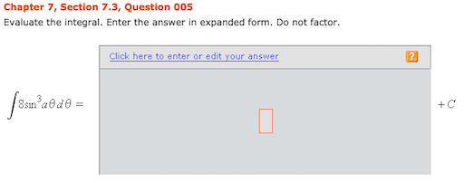 Solved Chapter 7, Section 7.3, Question 005 Evaluate the | Chegg.com
