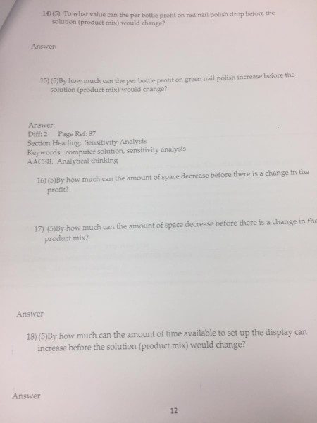 Solved The linear programming problem whose output follows | Chegg.com