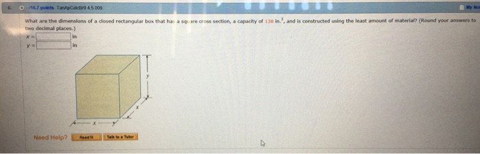 Solved What are the dimensions of a closed rectangular box | Chegg.com