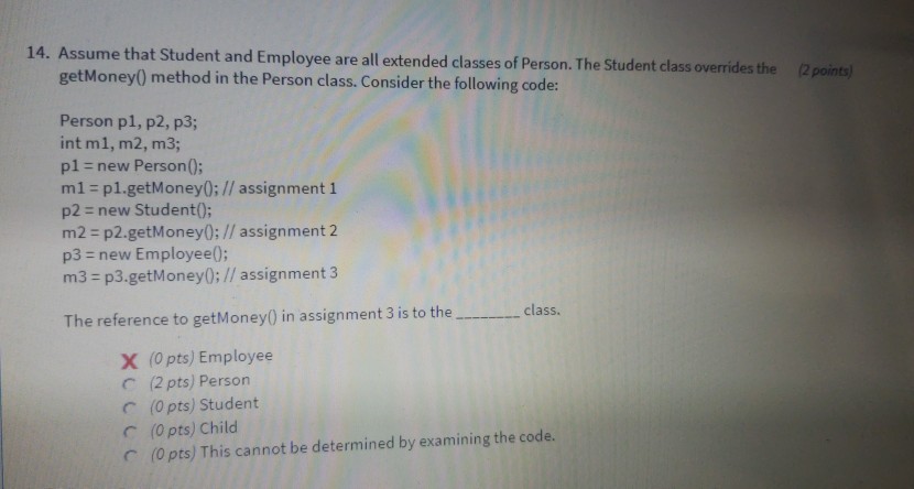 Solved 1. Consider the following incomplete class. (2points) | Chegg.com