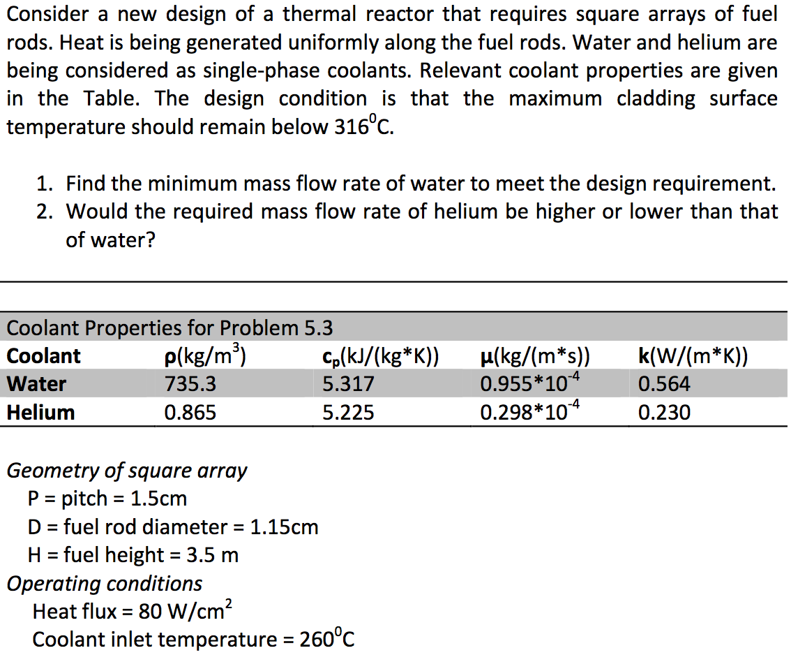 Consider a new design of a thermal reactor that | Chegg.com