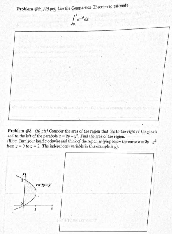 Solved Problem #2: (10 pts) Use the Comparison Theorem to | Chegg.com