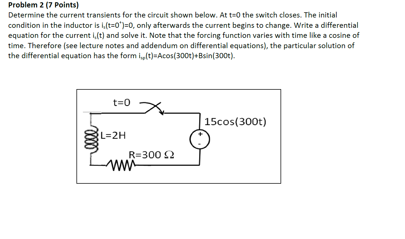 Solved Determine The Current Transients For The Circuit