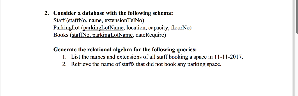 Solved 2. Consider a database with the following schema: | Chegg.com