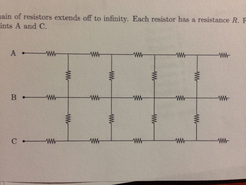 Solved The following chain of resistors extends off to | Chegg.com