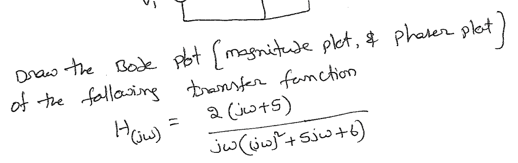 Solved Draw the bode plot [magnitude plot, & phasor plot] of | Chegg.com