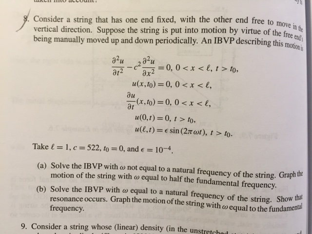 Consider a string that has one end fixed, with the | Chegg.com