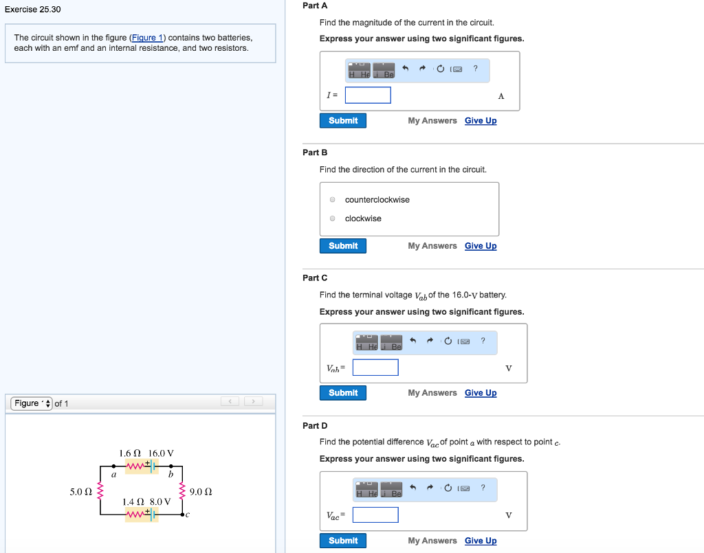 Solved Figure 1 of 1 5.0 (2 1.6 (2 16.0 V 1.4 (2 8.0V 9.0 (2 | Chegg.com