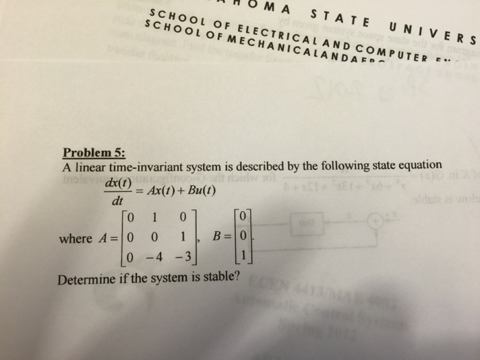 Solved Problem 5: A linear time-invariant system is | Chegg.com