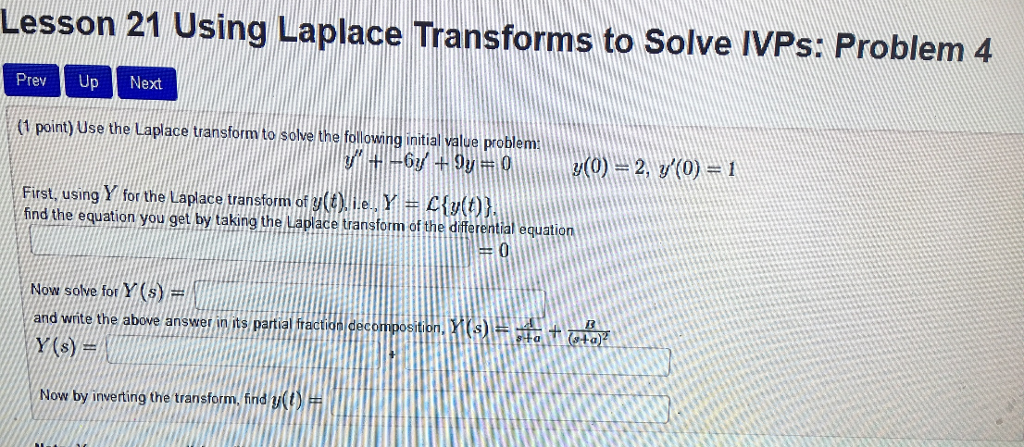 Solved Use the Laplace transform to solve the following | Chegg.com