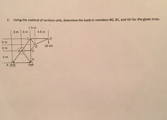 Solved Using the method of sections only, determine the | Chegg.com